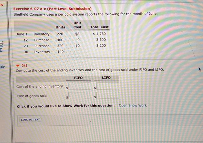 Solved sheffield company uses a periodic system reports the | Chegg.com