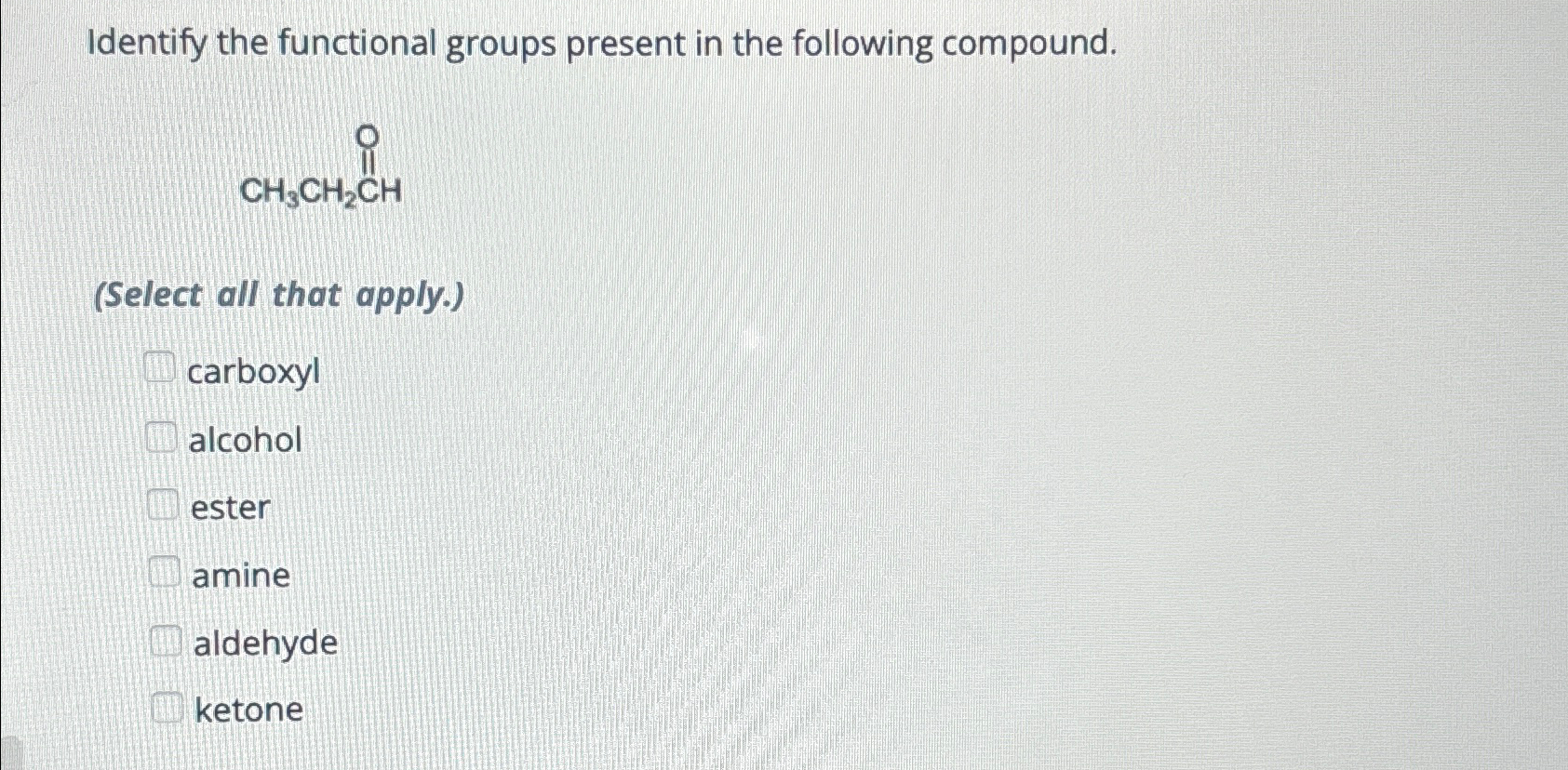 Solved Identify the functional groups present in the | Chegg.com