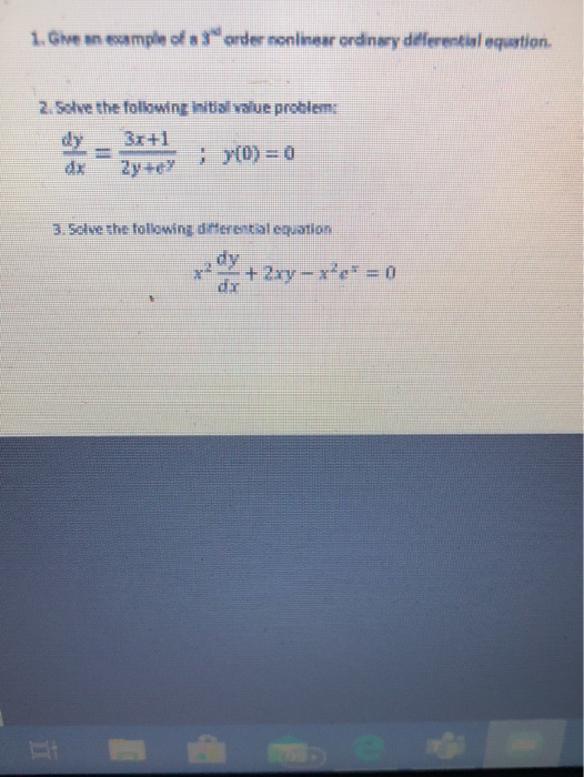 Solved 1.Ghen emple of an order nonlinear ordinary | Chegg.com