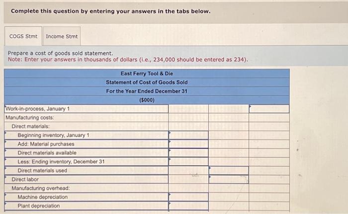 Solved Problem 2-65 (Algo) Prepare Statements for a | Chegg.com