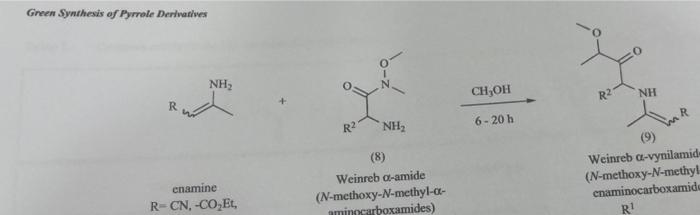 Green Synthesis of Pyrrole Derinatives 6−20 hCH3OH | Chegg.com