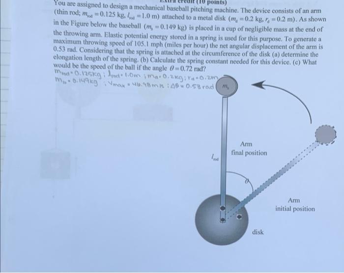 Solved points) You are assigned to design a mechanical | Chegg.com