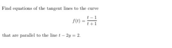Solved Find Equations Of The Tangent Lines To The Curve