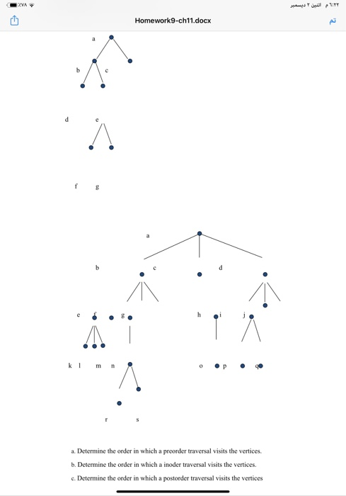 Solved Exercises 11.3 -Tree Traversal 13. Suppose that the | Chegg.com