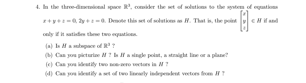 Solved 4. In the three-dimensional space R3, consider the | Chegg.com