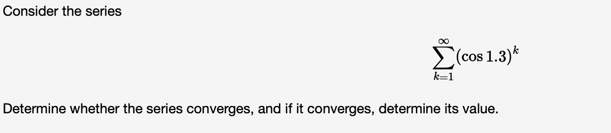 Solved If the following series converges, compute its sum. | Chegg.com