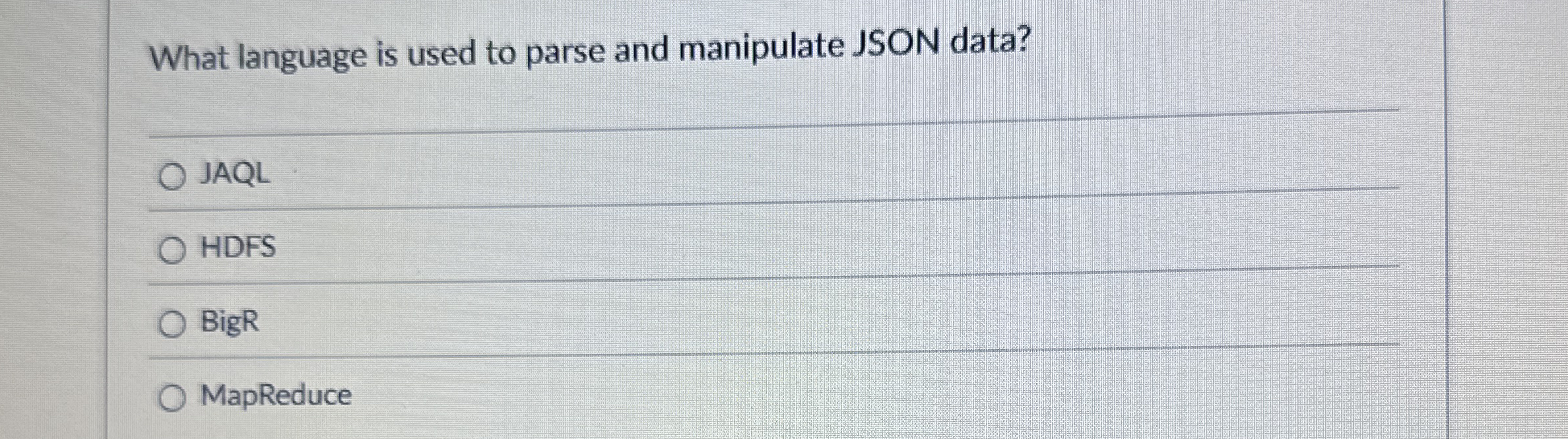 Solved What language is used to parse and manipulate JSON | Chegg.com