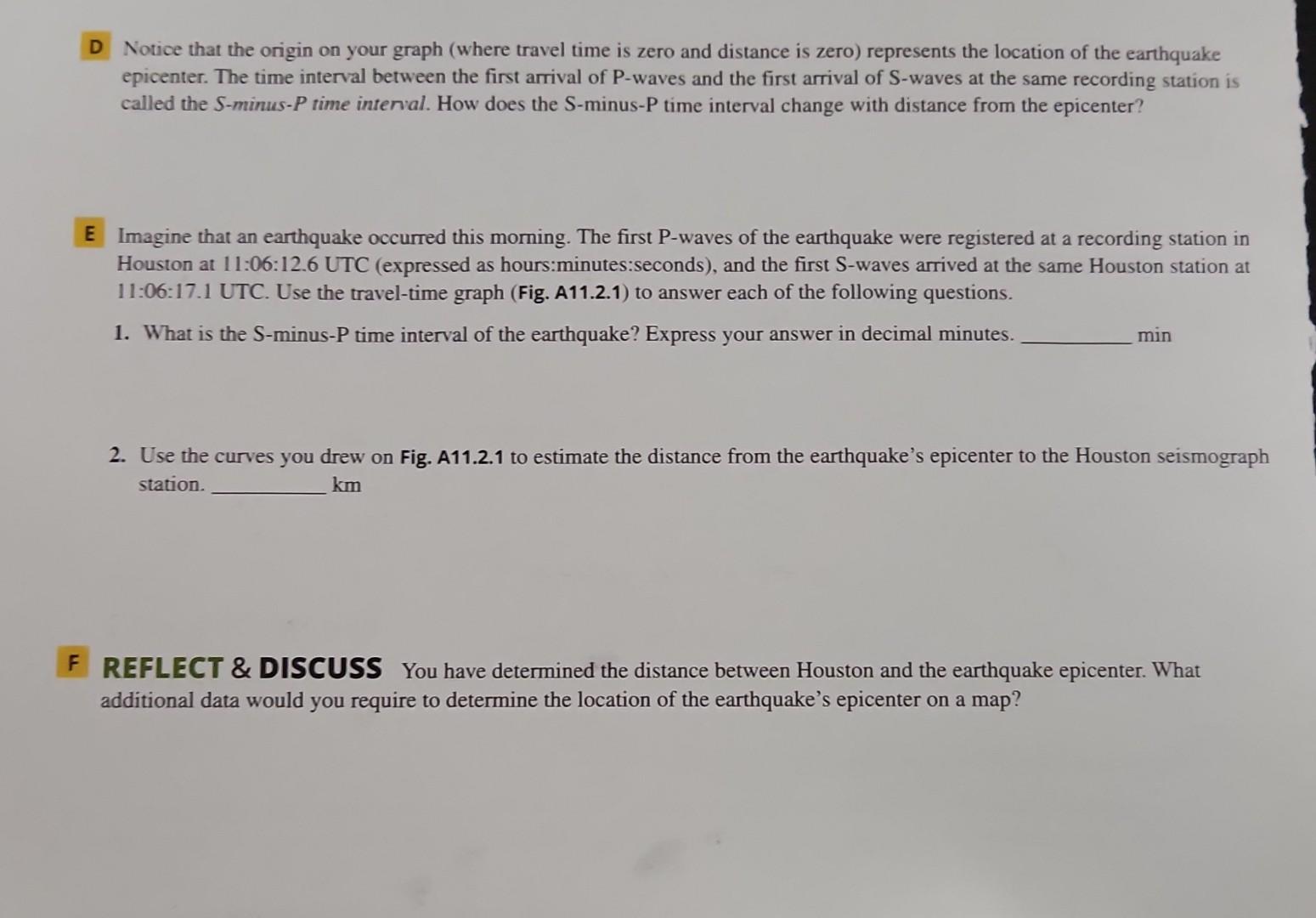 Solved Learning GOAL You will use travel-time data from an | Chegg.com