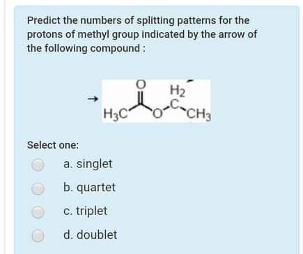 Solved Predict the numbers of splitting patterns for the | Chegg.com