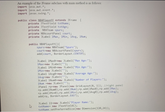 Solved Program #2 Write a program to simulate showing an NBA | Chegg.com