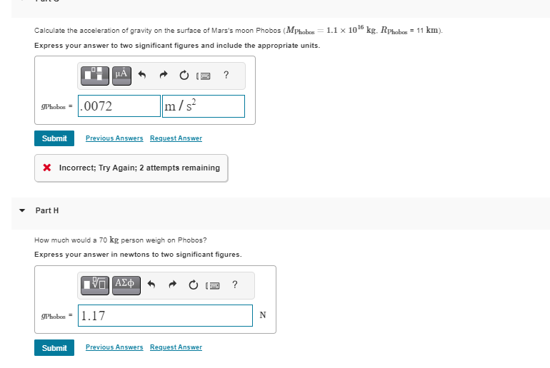 Solved Calculate the acceleration of gravity on the surface | Chegg.com