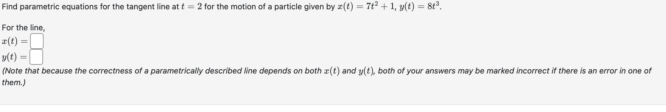 Solved Find parametric equations for the tangent line at t=2 | Chegg.com