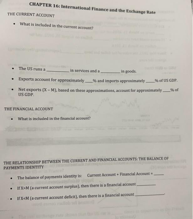 Solved THE CURRENT ACCOUNT - What is included in the current | Chegg.com