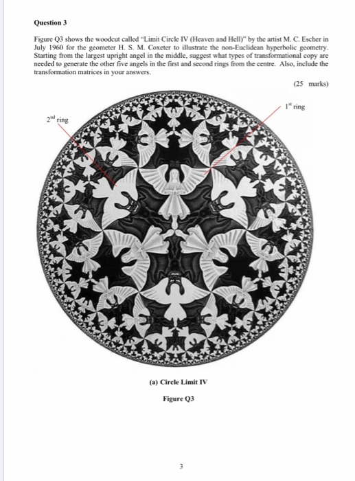 (b) Coxeter's triangular hyperbolic tiling that | Chegg.com