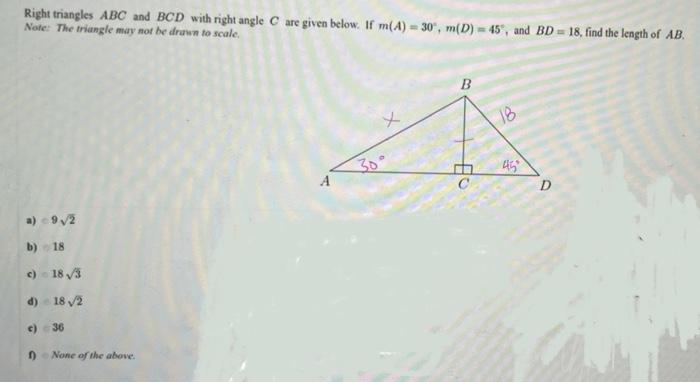 Solved Right triangles ABC and BCD with right angle C are | Chegg.com
