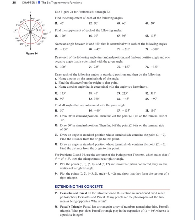 Solved 28 CHAPTER 1 The Six Trigonometric Functions Use | Chegg.com