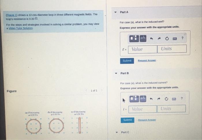 Solved (Gigure. 1 ) shows a 12 -cm-diameter loop in three | Chegg.com