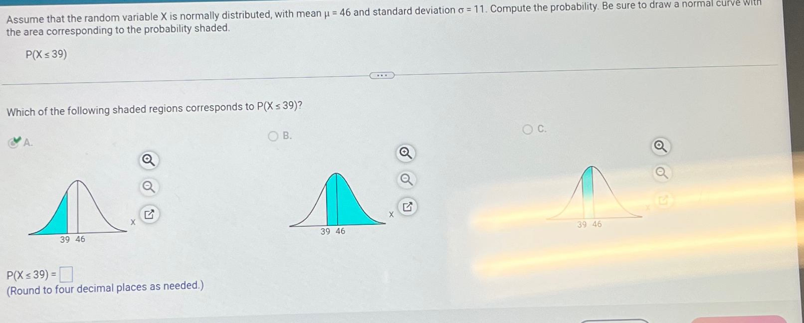 Solved Assume that the random variable x ﻿is normally | Chegg.com