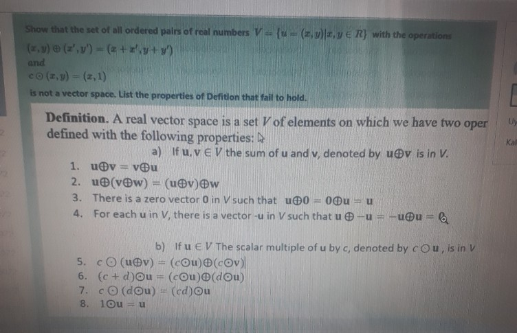 Solved Show that the set of all ordered pairs of real | Chegg.com