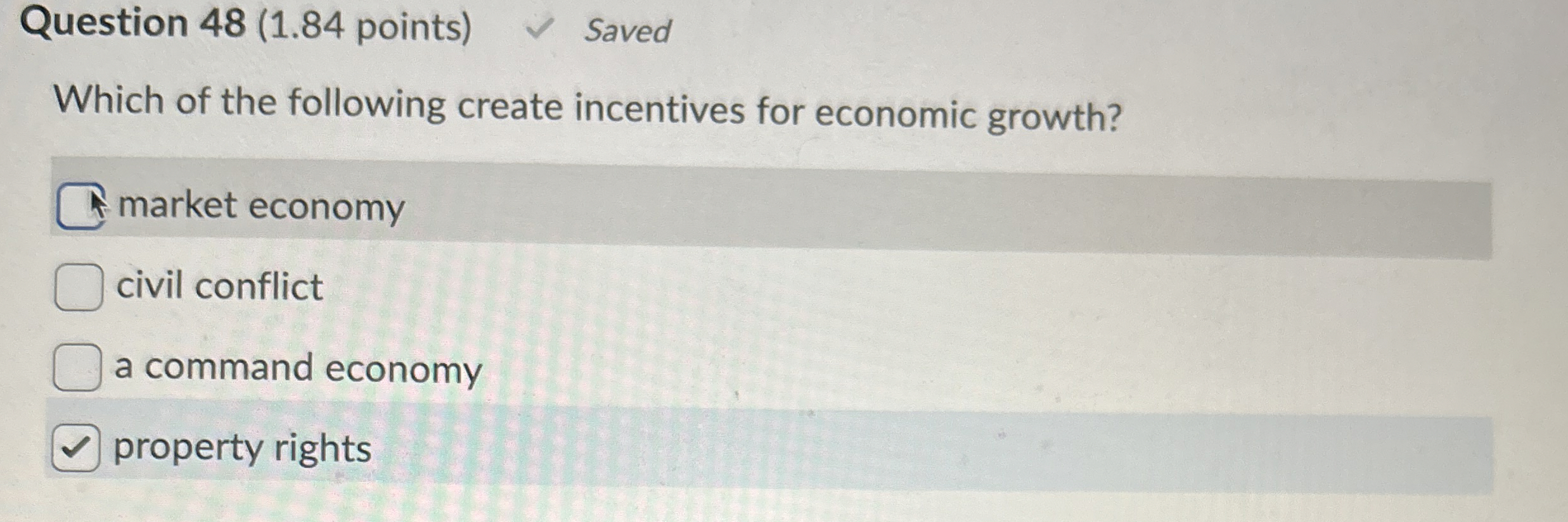 Solved Question 48 (1.84 ﻿points) ﻿SavedWhich of the | Chegg.com