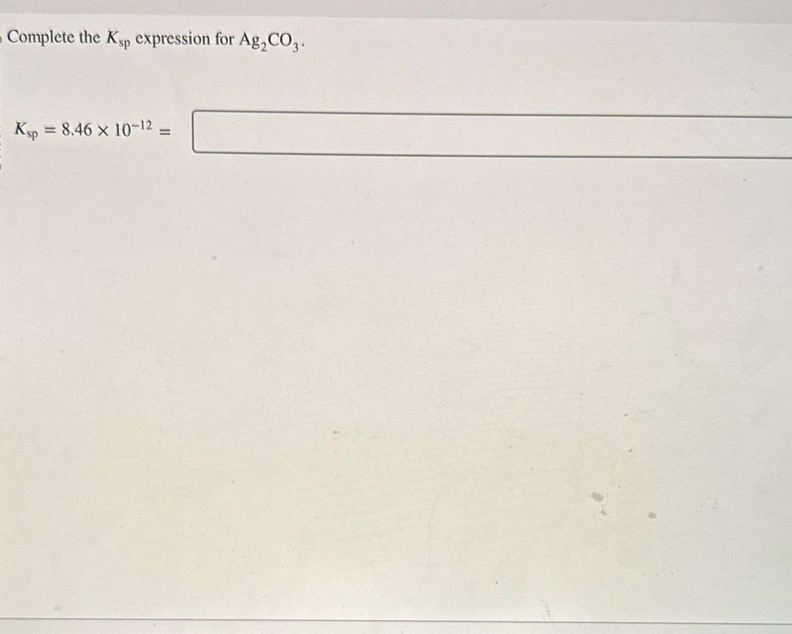 Solved Complete the Ksp ﻿expression for | Chegg.com