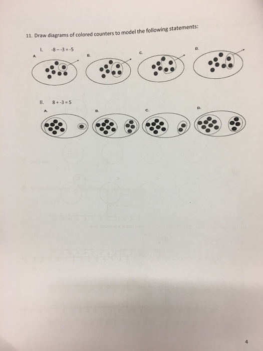 Solved 11. Draw diagrams of colored counters to model the | Chegg.com