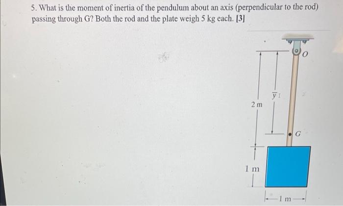 Solved 5. What is the moment of inertia of the pendulum | Chegg.com