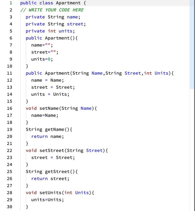 Solved the first two pics are the apartment class from part | Chegg.com