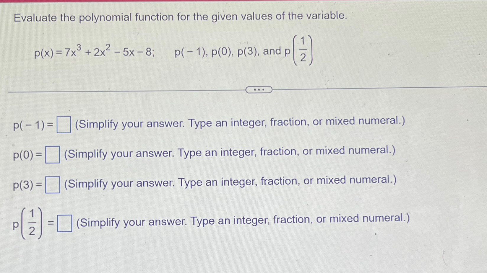 Solved Evaluate the polynomial function for the given values | Chegg.com