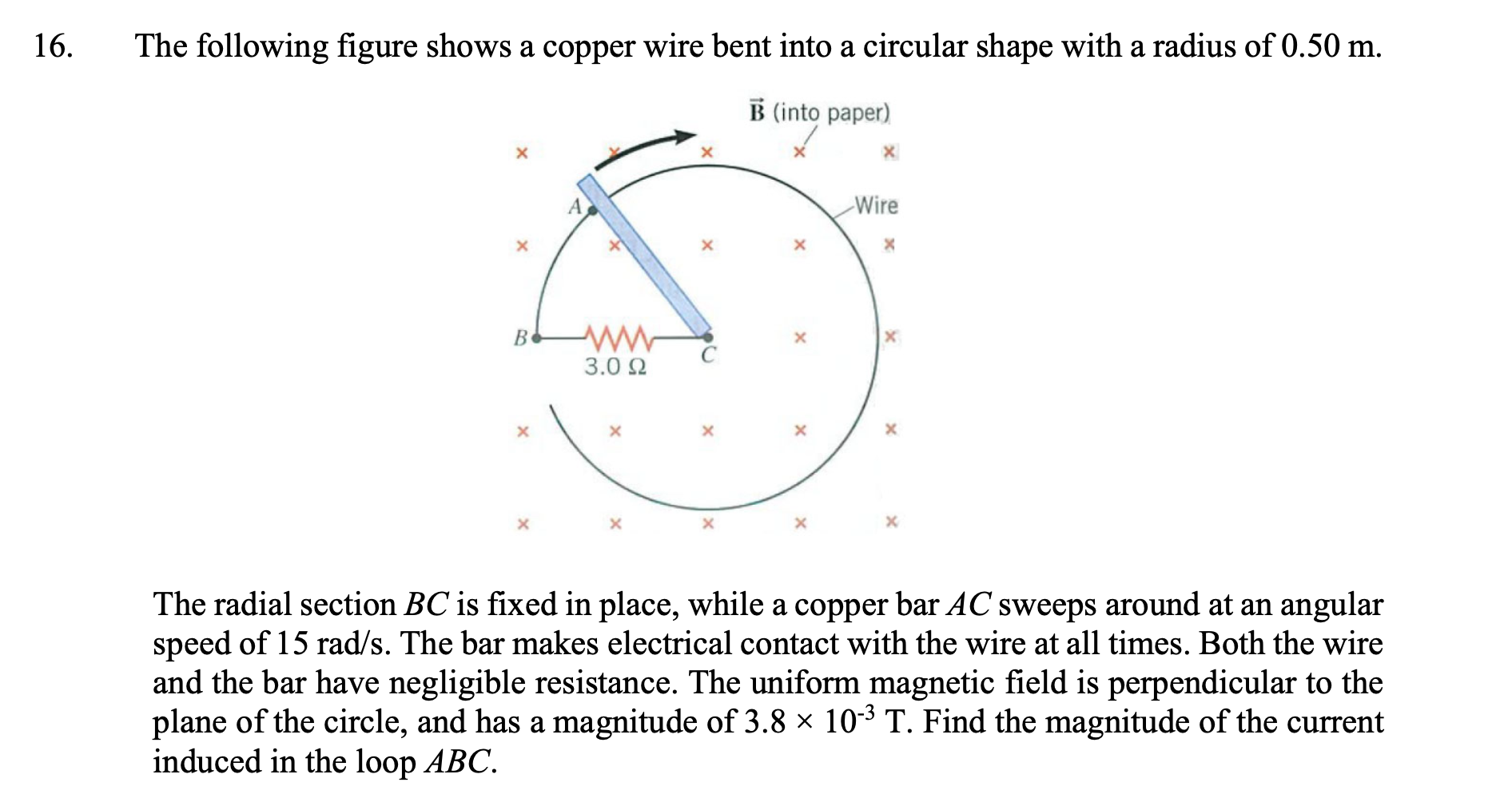 Solved The following figure shows a copper wire bent into a | Chegg.com