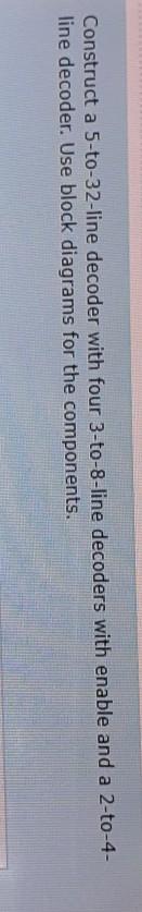 Solved Construct a 5-to-32-line decoder with four | Chegg.com