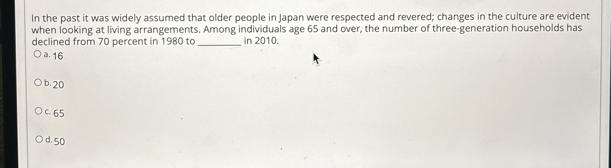 Solved In the past it was widely assumed that older people | Chegg.com