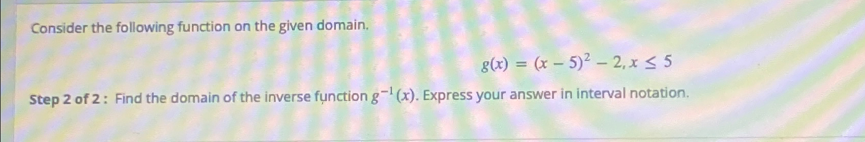 Consider the following function on the given | Chegg.com