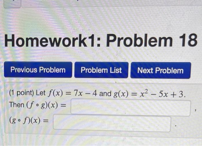 Solved Homework1 Problem 17 Previous Problem Problem List 