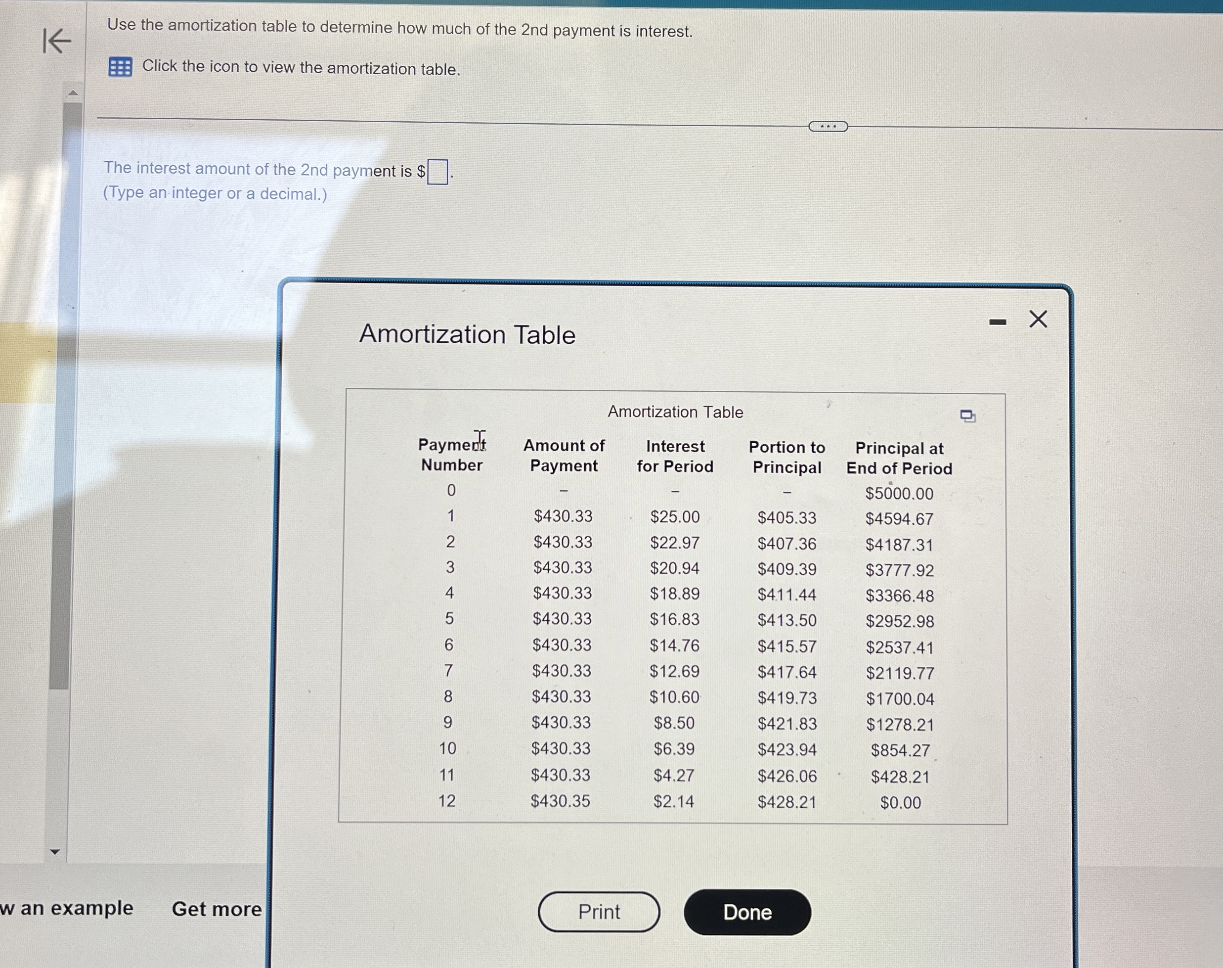 Solved Use the amortization table to determine how much of | Chegg.com