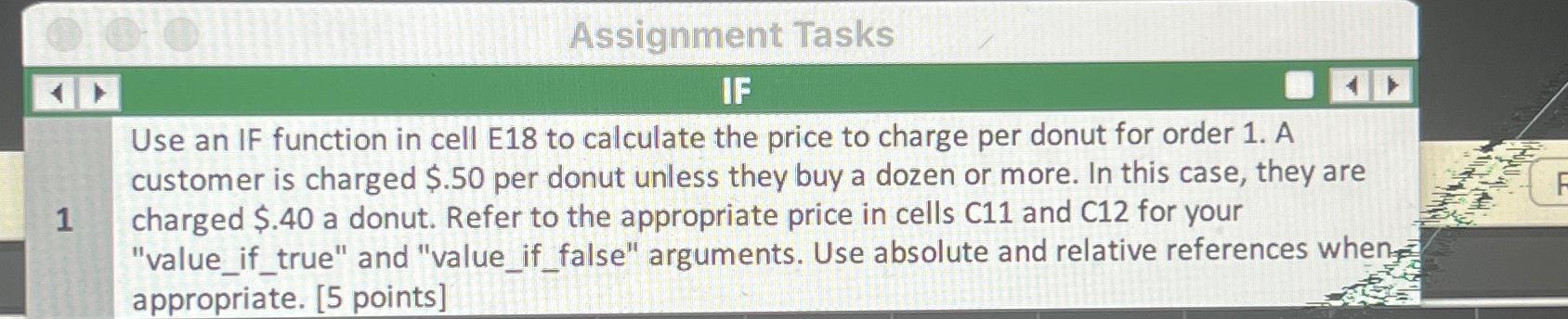 Solved Assignment Tasksuse An If Function In Cell E18 ﻿to 5546