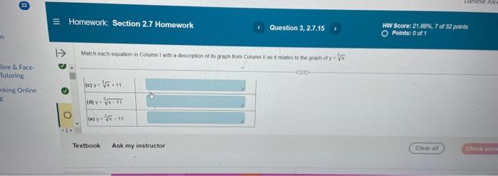 Solved Match each equation in Column I with a description of | Chegg.com