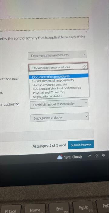 Solved Bujold Company has the following internal controls | Chegg.com
