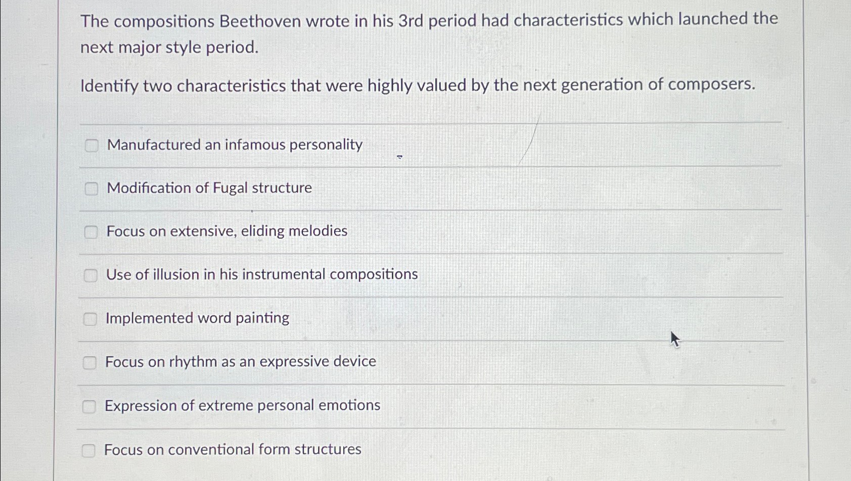 Solved The compositions Beethoven wrote in his 3rd period | Chegg.com
