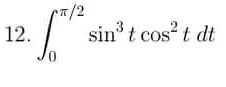 Solved /2 sint cost dt 12. 2. ** | Chegg.com
