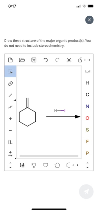 Solved 8:17 Draw these structure of the major organic | Chegg.com