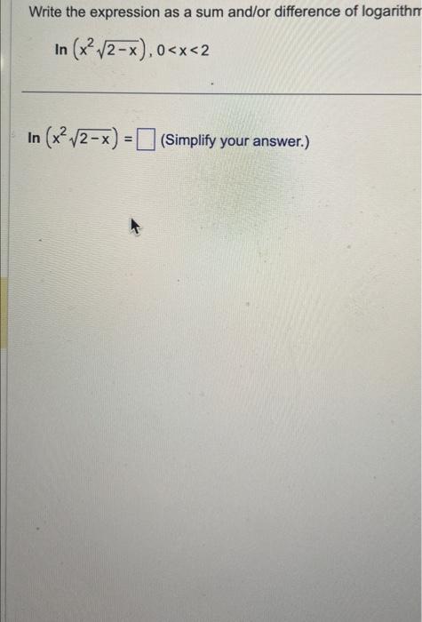 Solved LT- Write the expression as a sum and/or difference | Chegg.com