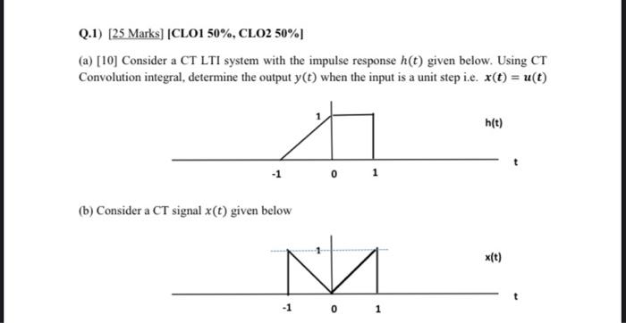 Solved (b) Consider a CT signal x(t) given below(a) [10] | Chegg.com