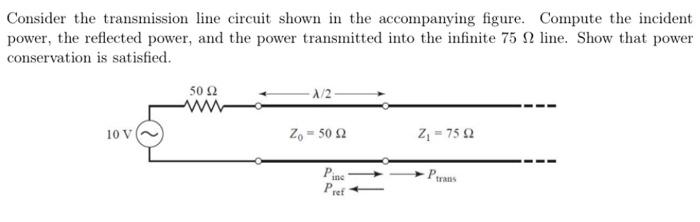 Solved Consider the transmission line circuit shown in the | Chegg.com