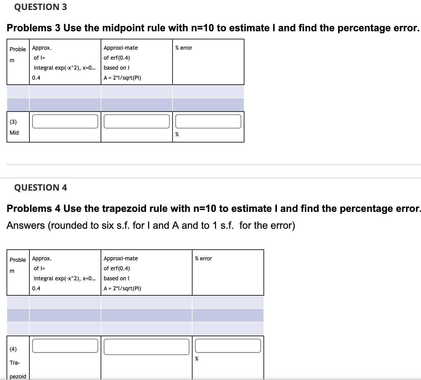 QUESTION 1Problems 1 ﻿Use the left endpoint rule with | Chegg.com