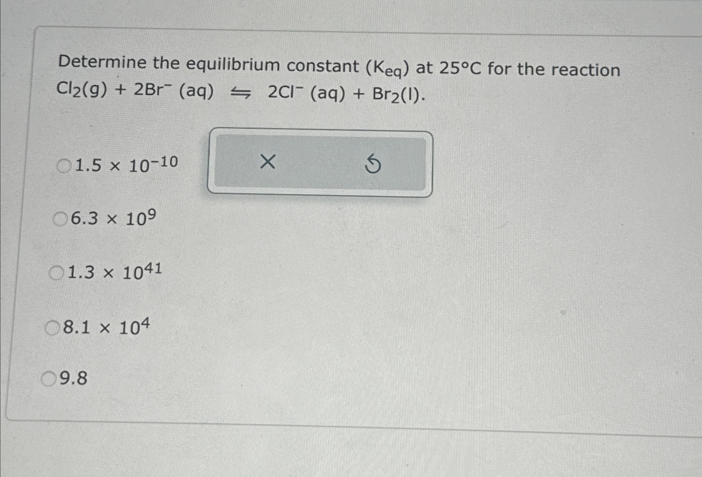 Determine the equilibrium constant ( Keq ) ﻿at 25°C | Chegg.com