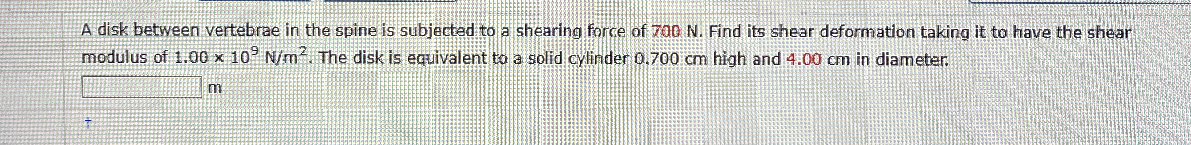 Solved A disk between vertebrae in the spine is subjected to | Chegg.com