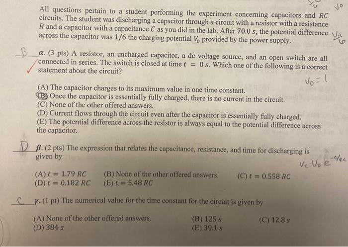 Solved All questions pertain to a student performing the | Chegg.com