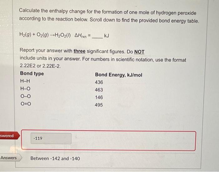 Solved Calculate the enthalpy change for the formation of | Chegg.com