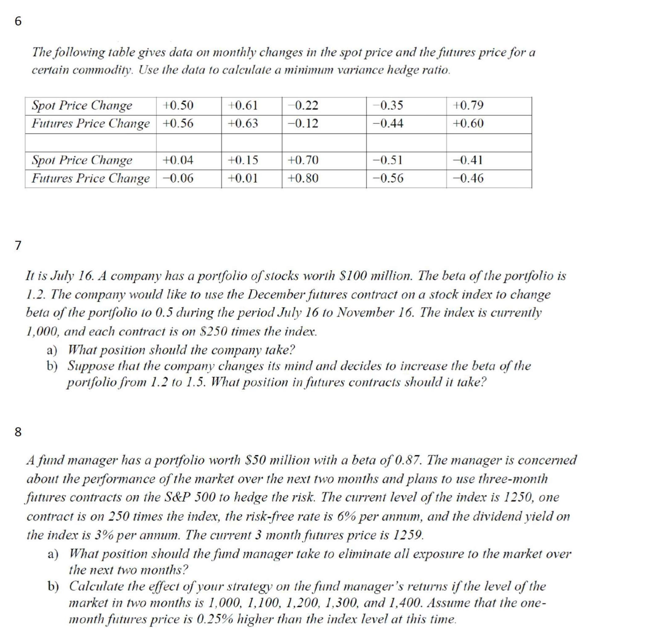 6The following table gives data on monthly changes in | Chegg.com